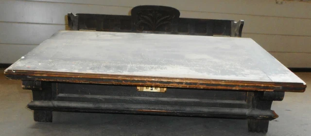 ART NOUVEAU TABLE writing console secretary attachment slanted flap old ...