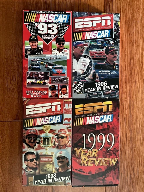 ESPN NASCAR YEAR in Review VHS Tapes Years 1993, 1996, 1998 and 1999 £6 ...