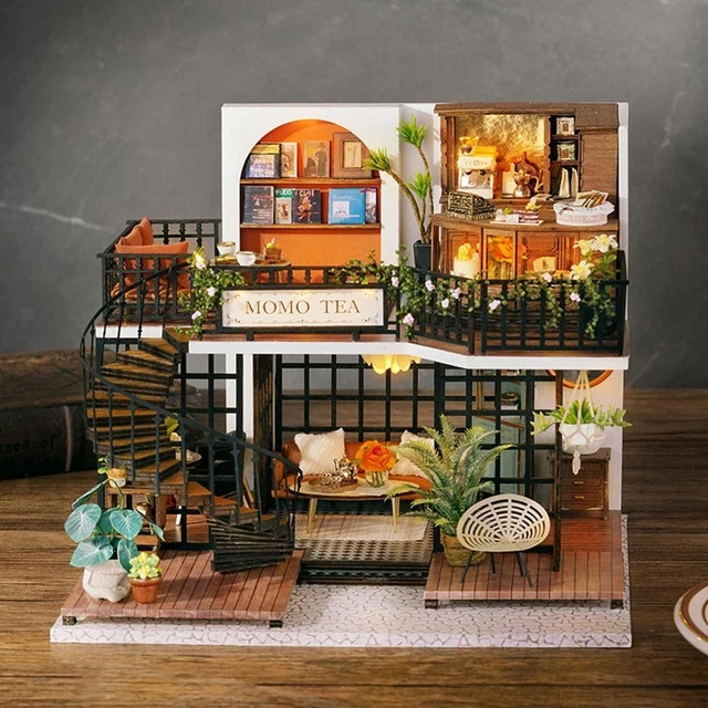 WITH FURNITURES KIT DIY Miniature Doll House Art-houses Patience Basic ...
