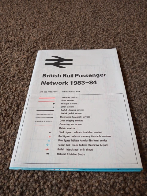 RAILWAY MAP:BRITISH RAILWAYS Passenger Network Map 1983 - 84 £11.49 ...
