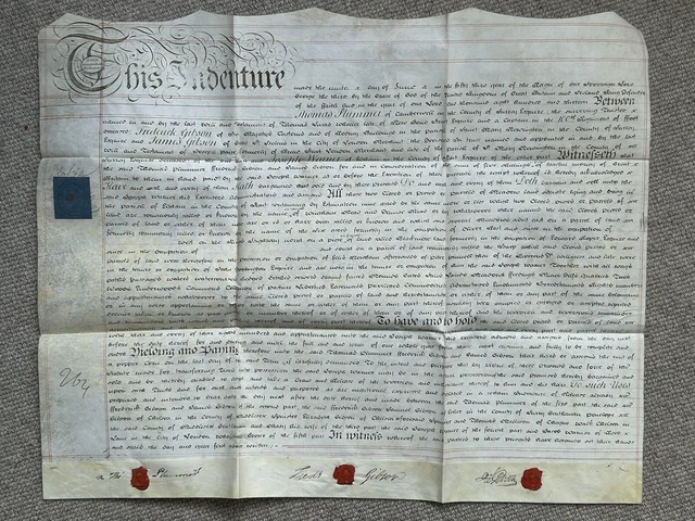 1813 INDENTURE DEED for 9 Acres of Meadowland in Eltham, Kent; Plummer ...