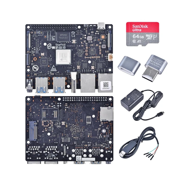 VISIONFIVE2 RISC-V SINGLE Board Computer Starter Kit, StarFive JH7110 ...