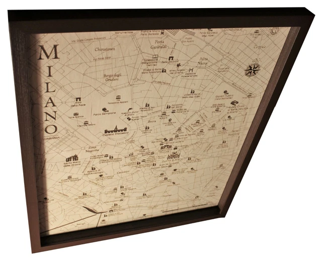 MILAN 3D MAP map modern picture map chart | www.geckoart.it £172.73 ...