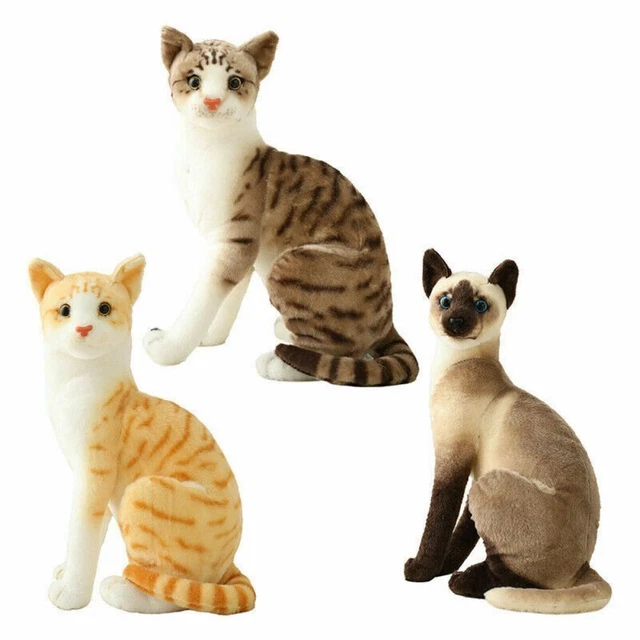LIFELIKE CUTE REALISTIC Cat Plush Toy Stuffed Animal Dolls Gift (25 ...