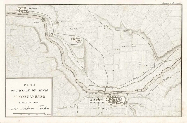 ORIGINAL ANTIQUE MAP Mincio Monzambano River Early 800 £102.95 ...