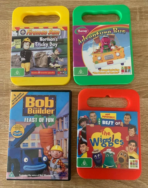 LOT OF 4 Kids DVDs Fireman Sam Barney Dinosaur Wiggles Bob The Builder ...