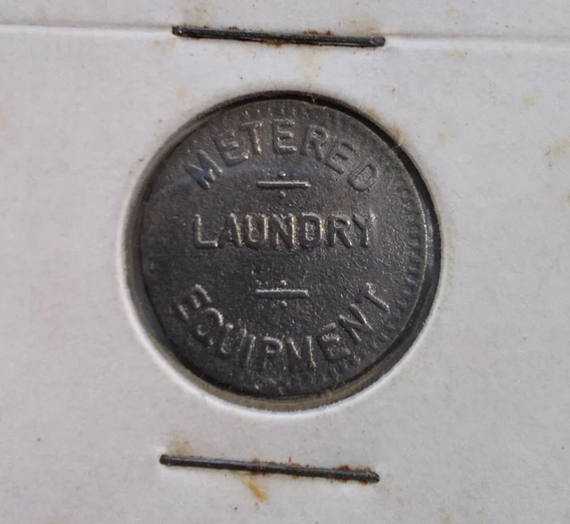 LAUNDRY TOKEN VINTAGE Early 1900s Lucky Coin Metered Equipment Coin ...