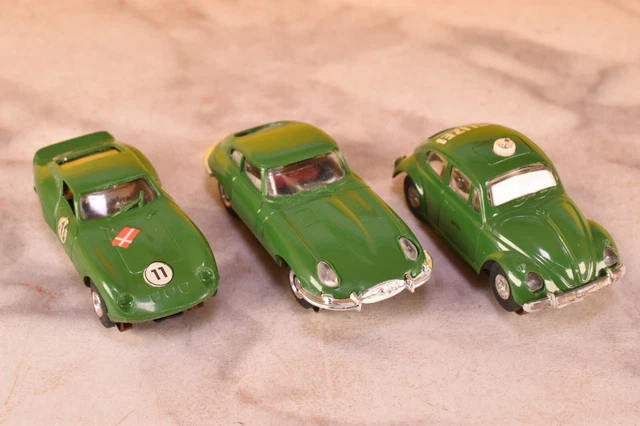 FALLER AMS AUTOS VW Käfer Polizei, Jaguar E-Type & Ferrari GT grün 3 ...