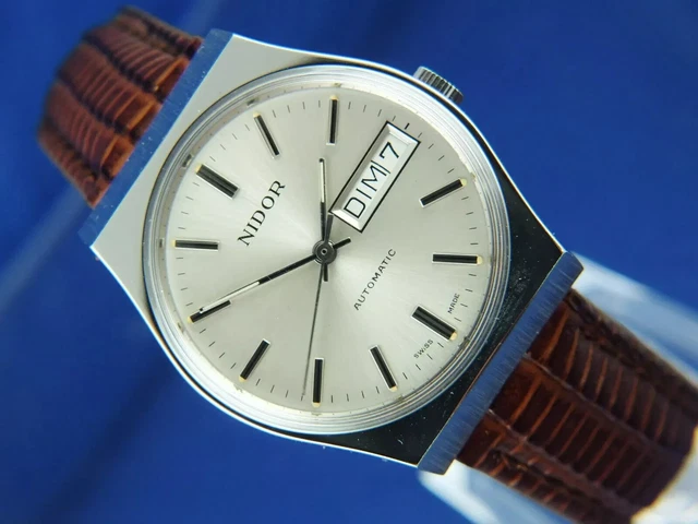 NIDOR AUTOMATIC WATCH Circa 1970s Swiss Retro Vintage New Old Stock Cal ...