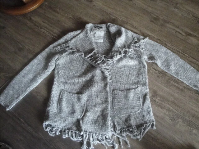 MARC AUREL DAMEN Strickjacke mit Franzen, hellgrau, Gr. 42, 3 x ...