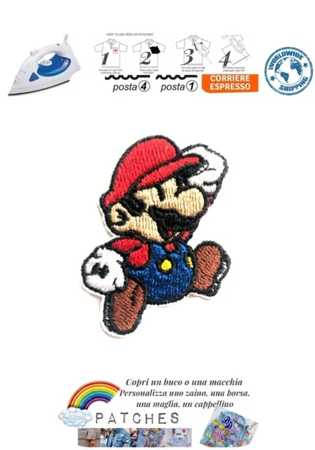PATCH SUPER MARIO Bros World toppa termoadesiva iron on Nintendo ...