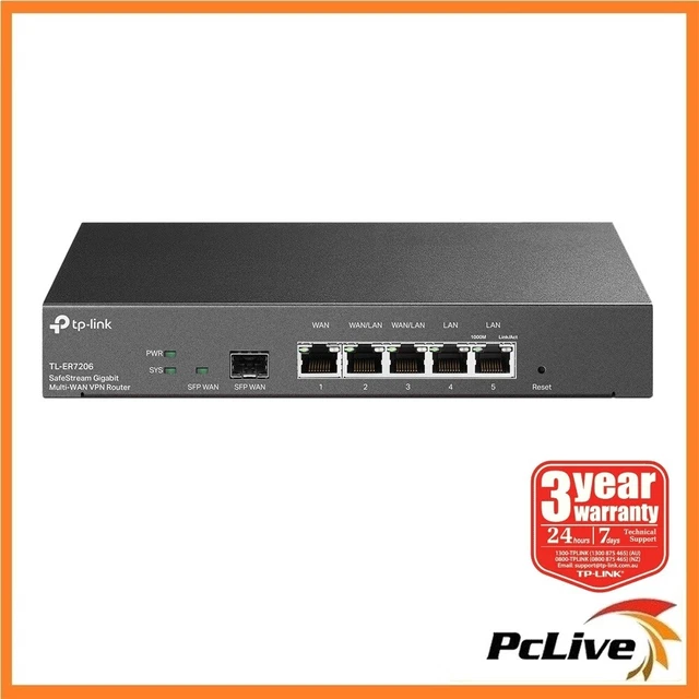 TP-LINK TL-ER7206 GIGABIT Multi-WAN VPN Router Load Balance SFP ...