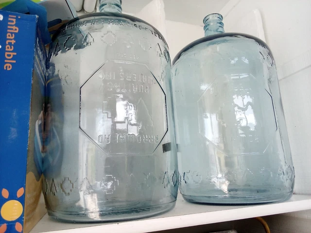 VINTAGE EMPTY WATER 5 Gallon Glass Jug. Embossed & Arrowhead bottom $91 ...