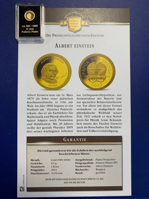 THE WORLD'S SMALLEST Gold Coins Papua New Guinea - Albert Einstein ...