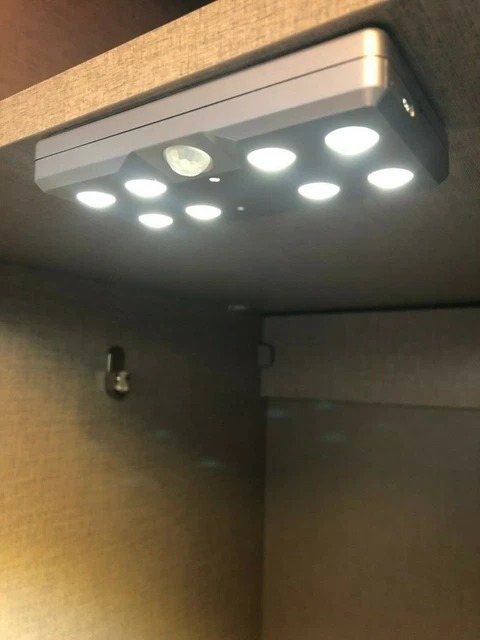 LED WARDROBE LIGHTS Under Cabinet Downlight Motion Sensor Battery Operated £24.99 - PicClick UK