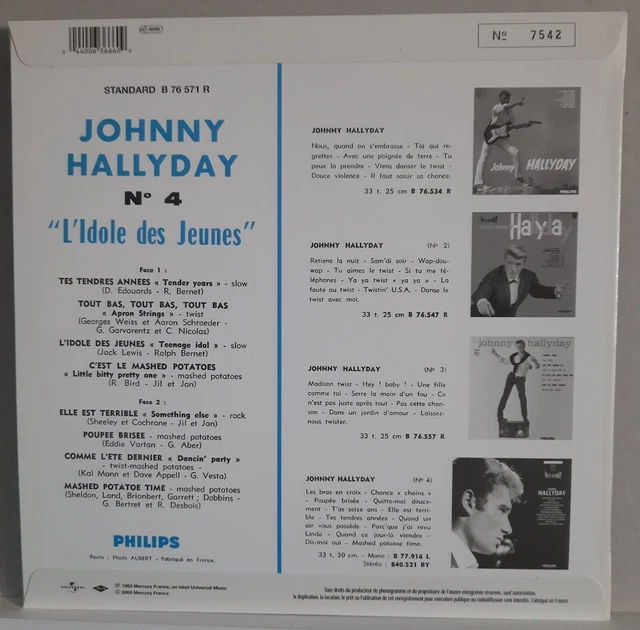 JOHNNY HALLYDAY - 1963 Lp's 25cm L'idole des jeunes EUR 12,00 - PicClick FR