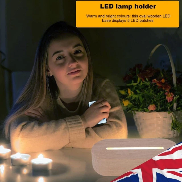 OVAL DISPLAY PEDESTAL - LED Lights Display Base with USB (White Light ...