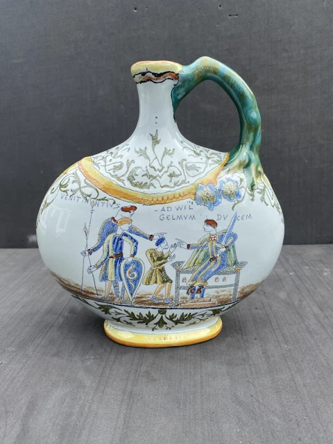 ANCIEN PICHET EN Faience "Tapisserie De Bayeux" Quimper ? Porquier Beau ...
