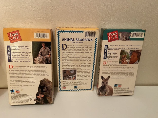 3 TIME LIFE Video(VHS, 1990s)Zoo Life, Down Under, Animal Bloopers ...