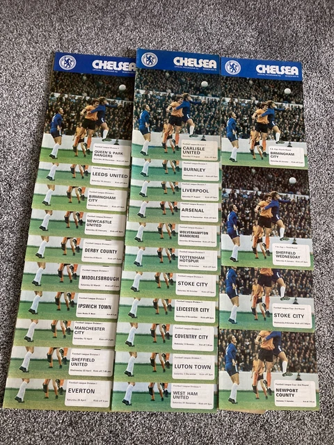 COMPLETE SEASON 25 of Chelsea Home Programmes 1974-75 Season. £21.00 ...