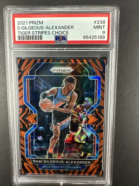 2021 PRIZM SHAI Gilgeous-Alexander Tiger Stripes Choice Prizm PSA 9 Pop ...