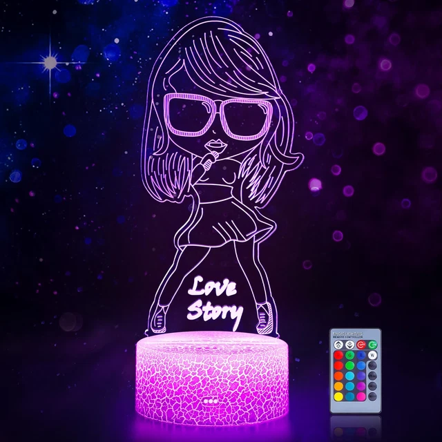 TAYLOR SWIFT MERCH Gifts Fans Merchandise 16 Color LED Night Light 3D ...