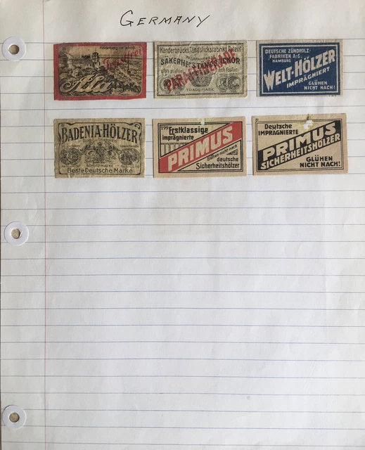 LOT OF OLD Vintage Matchbox Label Germany Matchbook Art $26.61 ...