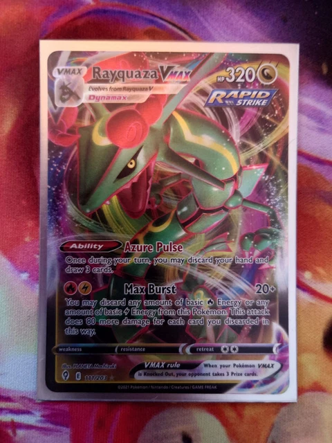 LOT CARTES POKÉMON Anglaises V/VMAX (Rayquaza VMAX / Zarude) EUR 49,00 ...