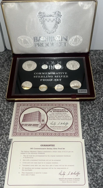 BAHRAIN 8 COINS 1983 Sterling Silver Proof Set 14080 £120.00 - PicClick UK