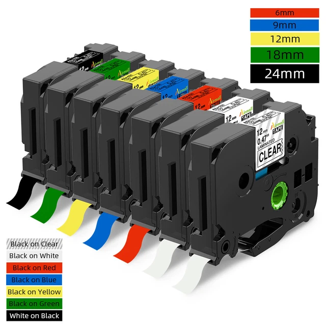 COMPATIBLE BROTHER TZ Tze Label Tape Printer P-Touch Laminated 18mm ...