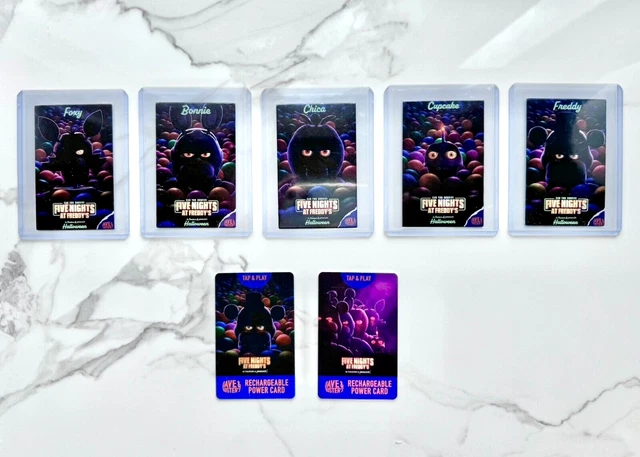 FIVE NIGHTS AT Freddy's Full Set All 5 Promo + 2 Power Cards FNAF Dave ...