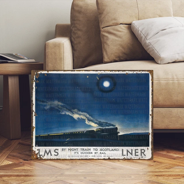 VINTAGE STYLE ENGLISH Railway LNER Night Train Sign £24.00 - PicClick UK
