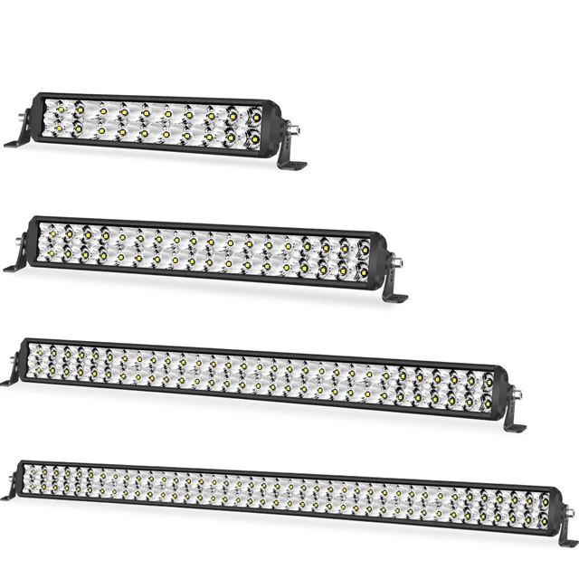 12/20/30/40& LED WORK Light Bar Dual Row Spot Flood Offroad Truck RV ...