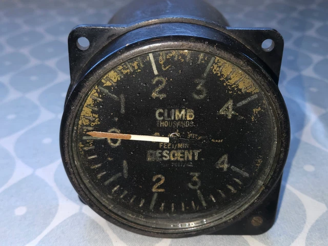 WW2 WWII 1940'S RAF Spitfire Hurricane Rate of Climb Aircraft Cockpit ...