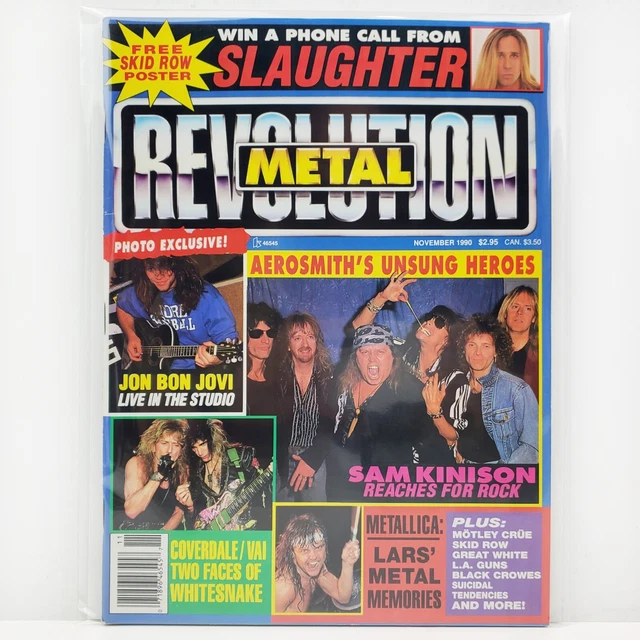 METAL REVOLUTION MAGAZINE Nov. 1990 Aerosmith Metallica Skid Row Poster ...