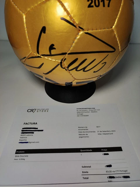 AUTOGRAPHED BALL BY Cristiano Ronaldo CR7, hand signed Ballon d'Or EUR ...