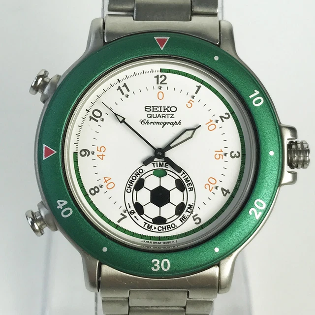 VINTAGE SEIKO F.C. Timer Watch football soccer 8M32-8040 referee chrono ...