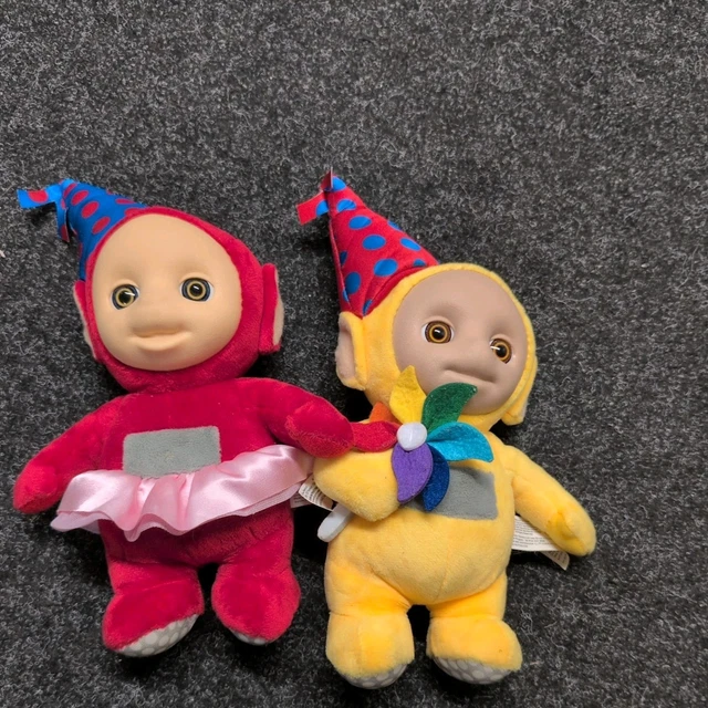 TELETUBBIES LA LA and po Party Talking Plush With Hat & Tutu 10" Tall £ ...