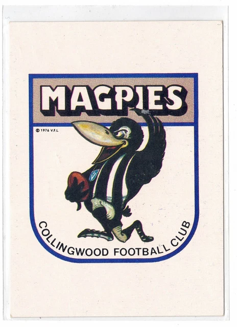 SCANLENS 1981 VFL Footy Card Collingwood Checklist Logo Emblem Not ...