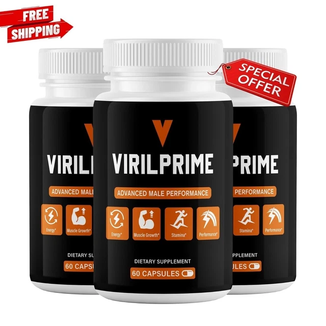 (3 PACK) VIRILPRIME Capsules for Men Viril Prime ED Pills Male ...