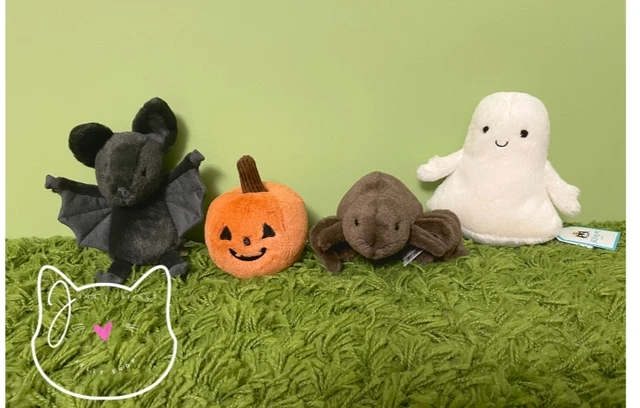 JELLYCAT OOKY ENTIRE Collection Set GHOST SPIDER BAT JACK-O-LANTERN New ...