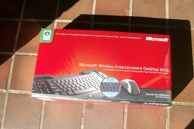 MICROSOFT WIRELESS ENTERTAINMENT Desktop 8000 COMBO BACKLIT + 8000 ...