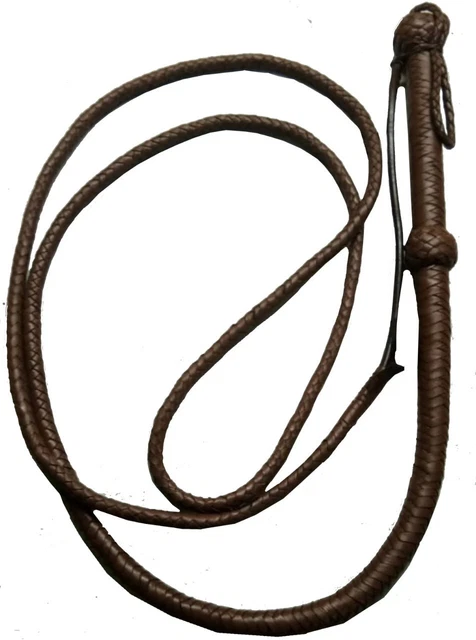 GENUINE BROWN COWHIDE Supreme Leather 4 Foot Bullwhip Indiana Jones ...