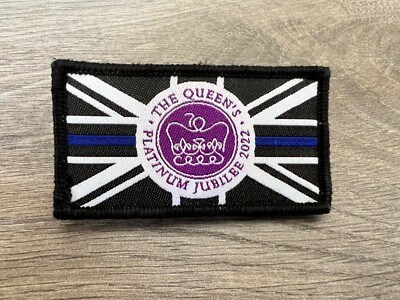 THIN BLUE LINE Police Union Jack Official VELCRO® patch Queens Platinum ...