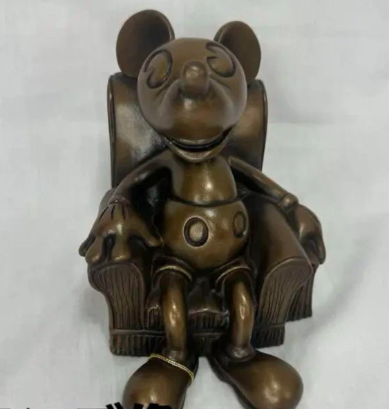 TRÈS RARE STATUE ancienne vintage Mickey Mouse en bronze du Japon ...