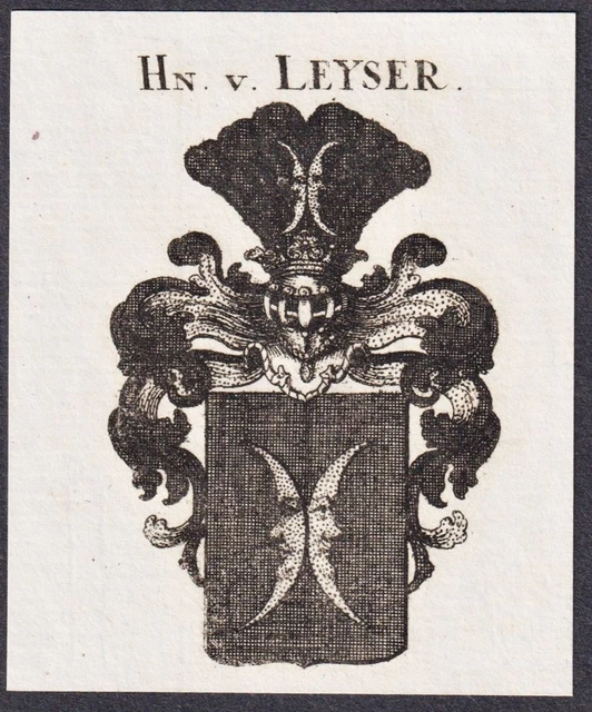 LEYSER WAPPEN COAT of arms Adel Heraldik Kupferstich 1820 309180 EUR 11 ...
