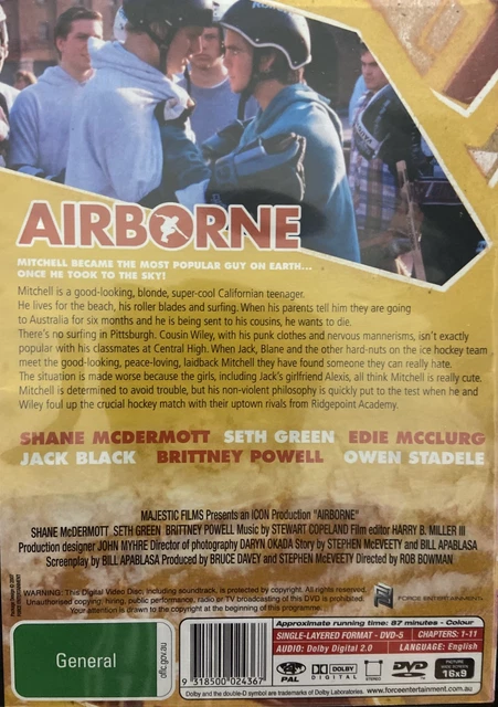 AIRBORNE REGION 4 DVD (1993 Shane McDermott / Jack Black skating comedy ...