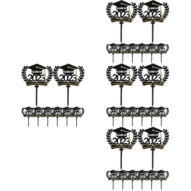 4X 2023 THEME Party Congratulations Graduation Cake Picks Cake Supplies ...