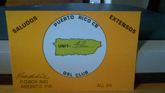VINTAGE CB RADIO QSL postcard map 1970s Aibonito PR Puerto Rico $13.33 ...