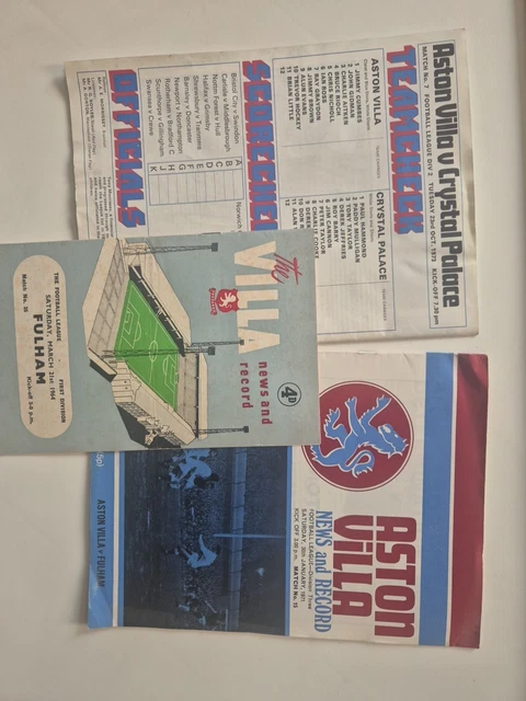 ASTON VILLA FOOTBALL Programmes 64, 71 And 73 £1.68 - PicClick UK